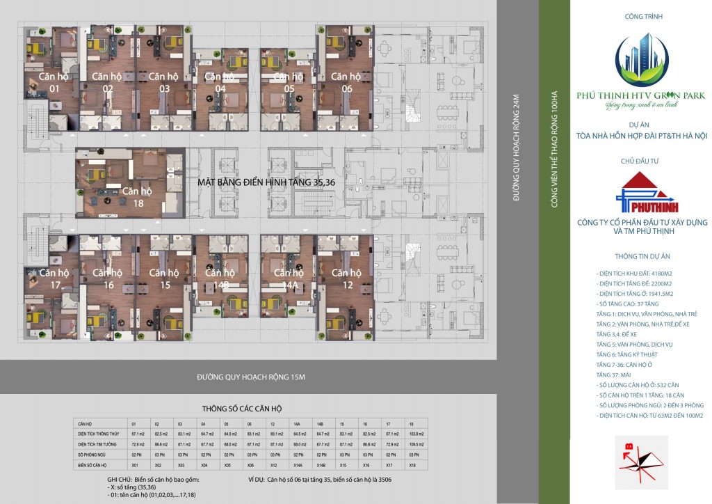 Chung cư Phú Thịnh HTV Complex - Phú Thịnh Green Park Giá gốc CĐT